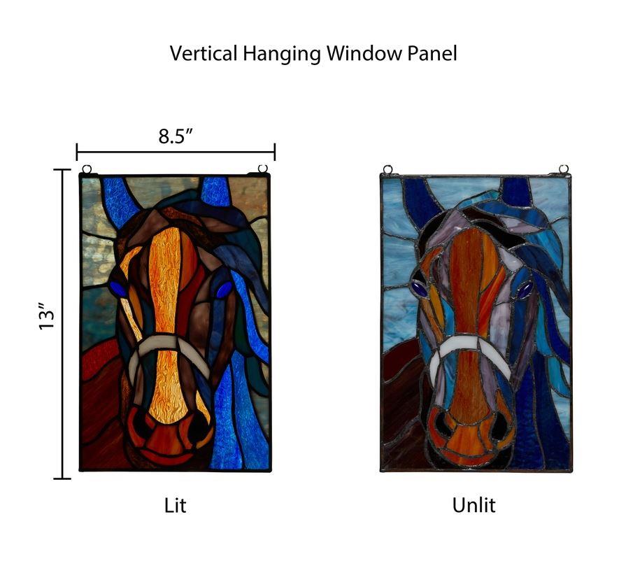 Horse Stained Glass Window Panel – Steeling Home