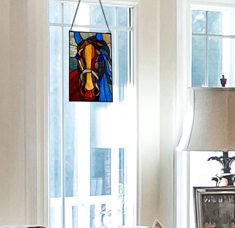 Horse Stained Glass Window Panel – Steeling Home