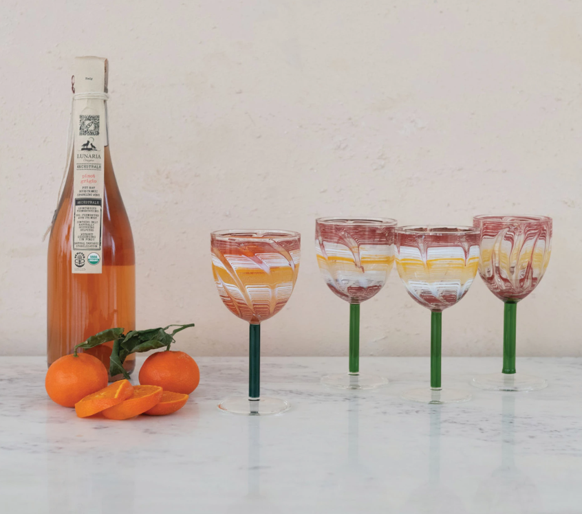 Hand Blown Art Wine Glass – Steeling Home